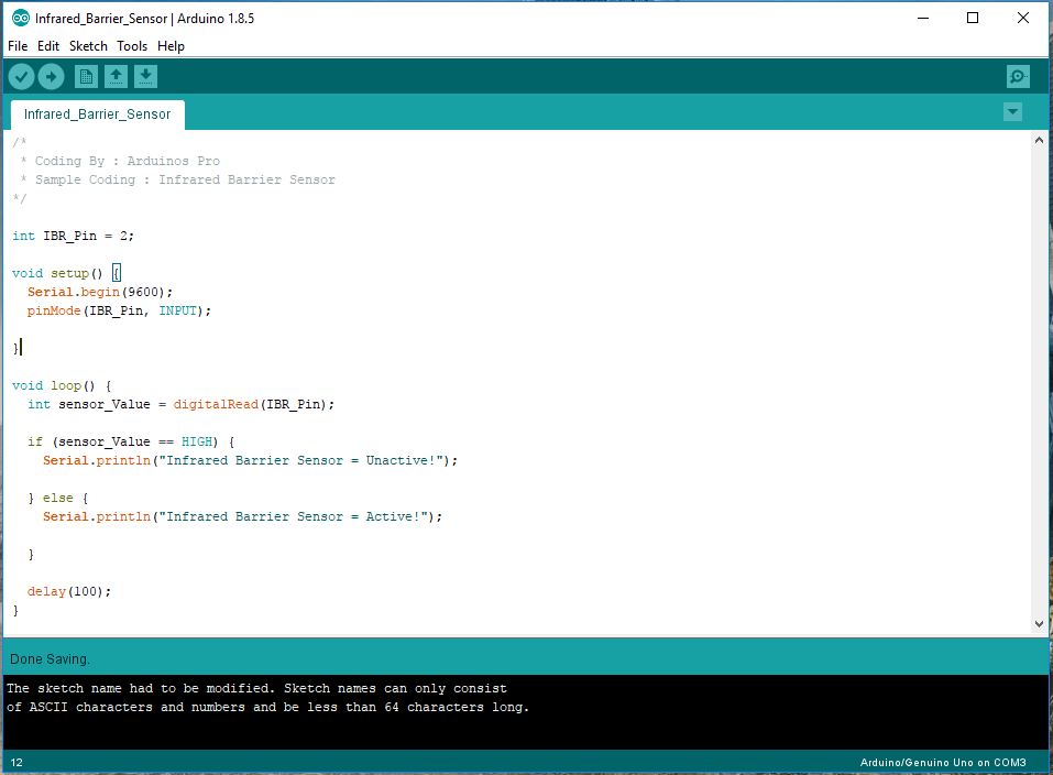 Arduino Sensor Example [EP5] : Infrared Barrier Sensor เซนเซอร์ตรวจสิ่งกีดขวาง - Arduino ...